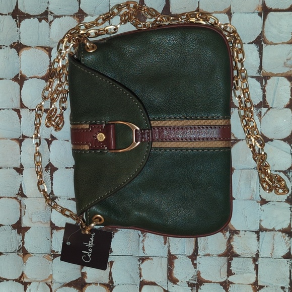 Coke Hann | Bags | Nwt Cole Haan Green Leather With Brown And Tan ...